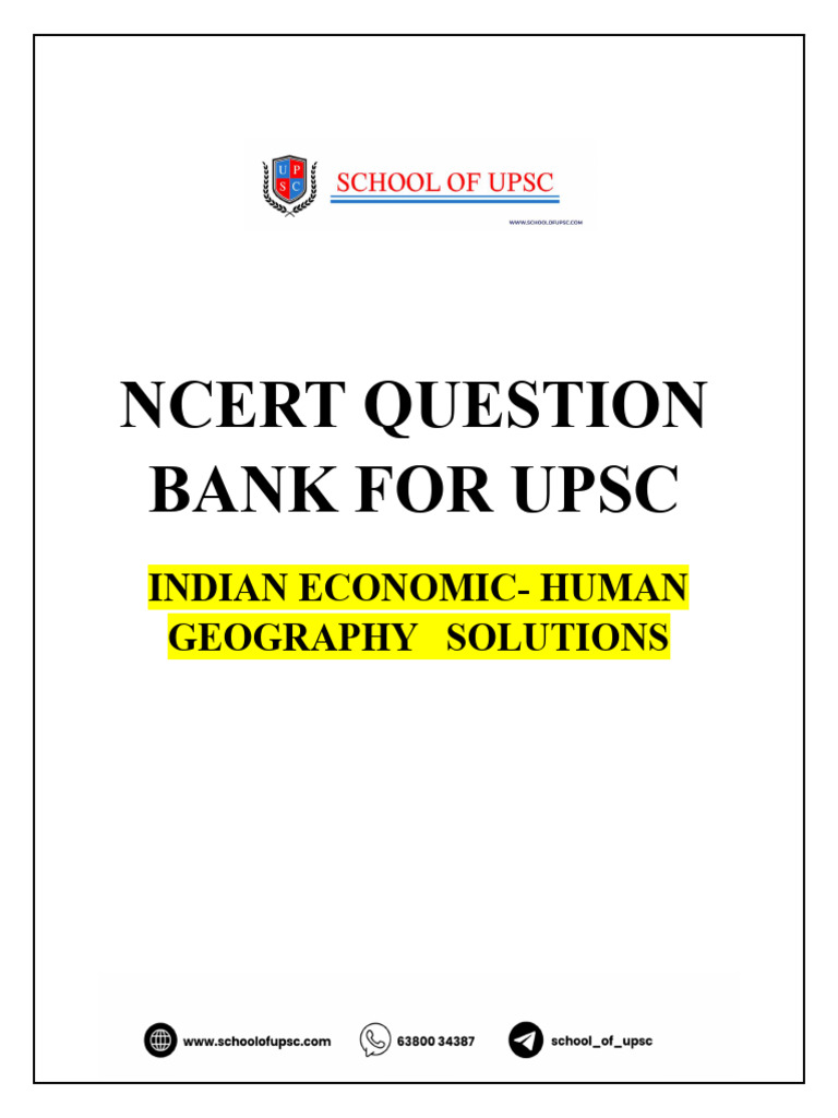 Ncert - Indian Economic Geography - Solution | PDF | Biofuel | Cereals