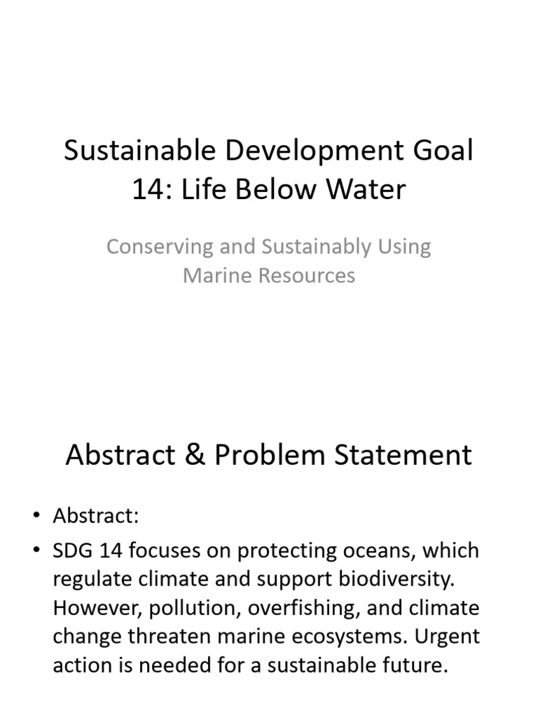 Protecting Oceans: SDG 14 Overview | PDF