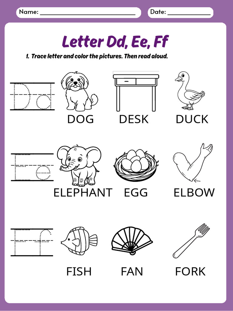 Unit 2 - Letter DEF - 1 | PDF