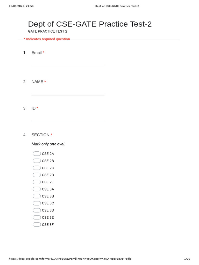 CSE GATE Practice Test 2 Questions | PDF | Pointer (Computer ...