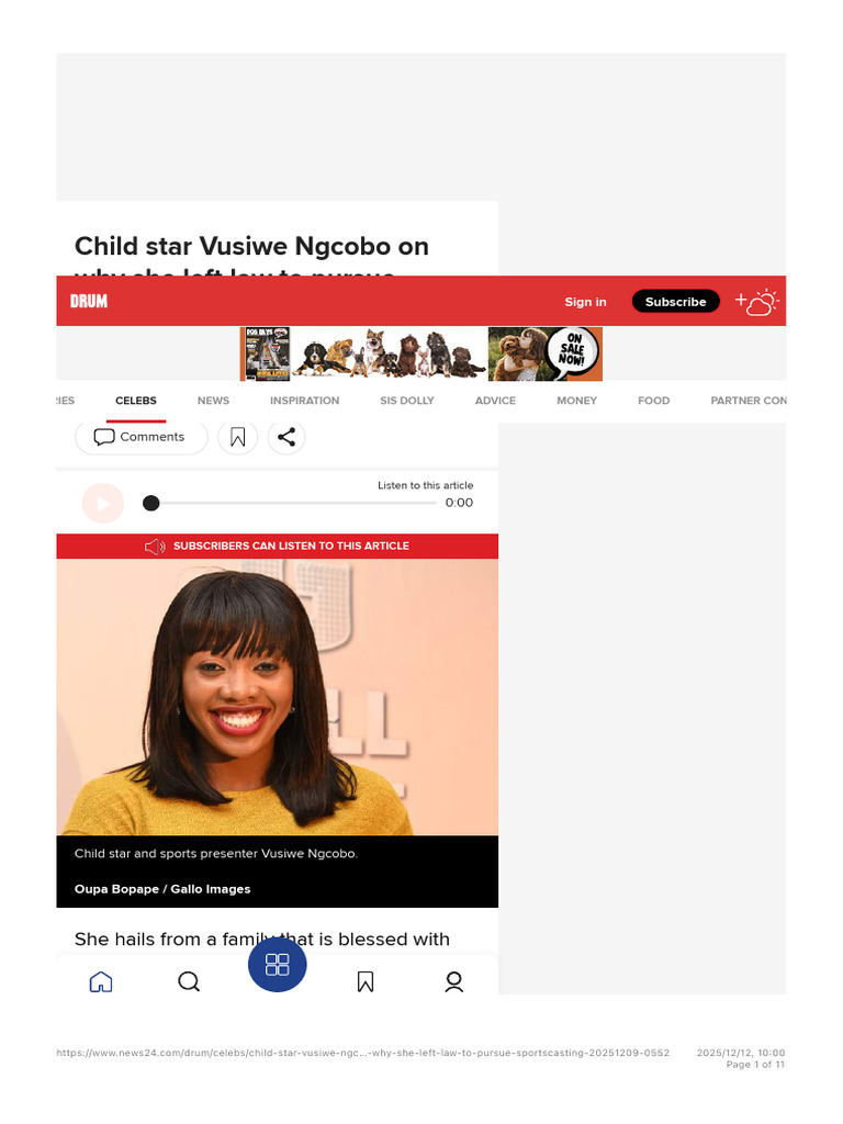 Child Star Vusiwe Ngcobo On Why She Left Law To Pursue Sportscasting ...