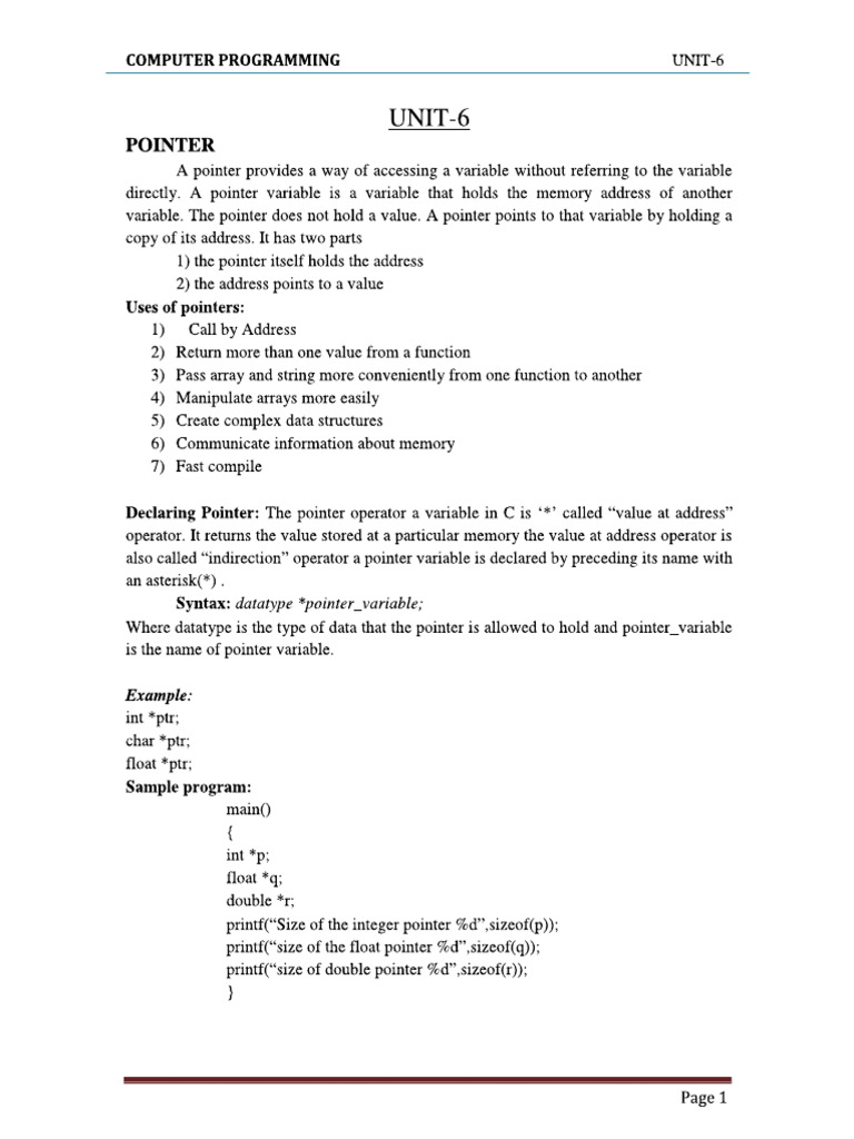 Pointer | PDF