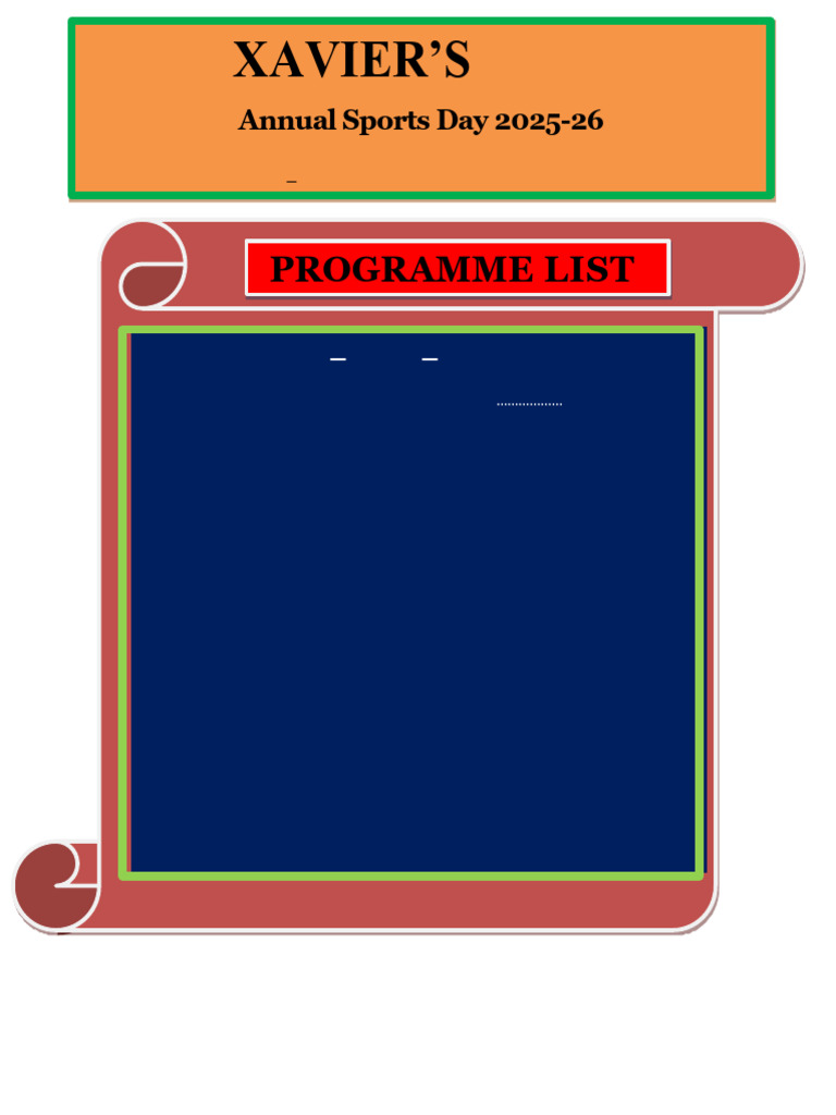 Annual Sports Day - Programme List.. | PDF