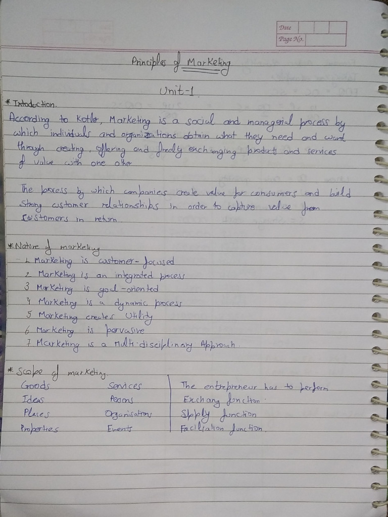Principles of Marketing Notes | PDF