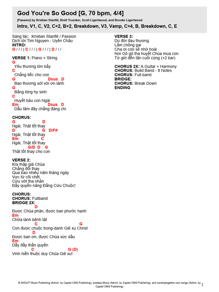 God You'Re So Good - G | PDF