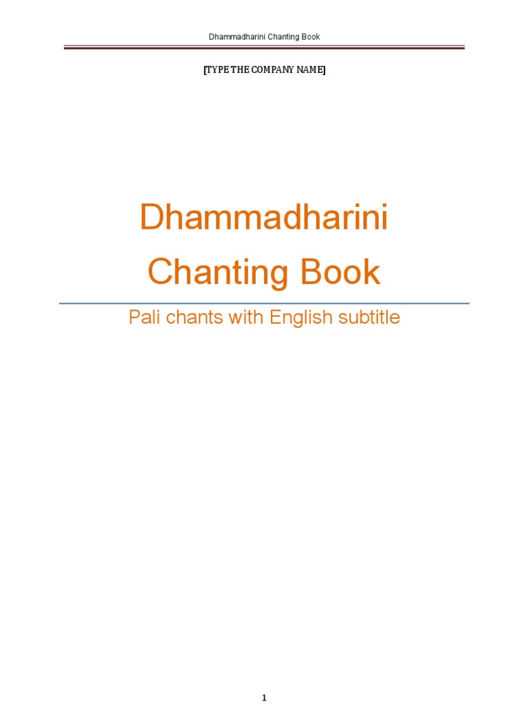 Dhammadharini Chanting Book: Pali Chants With English Subtitle | PDF ...