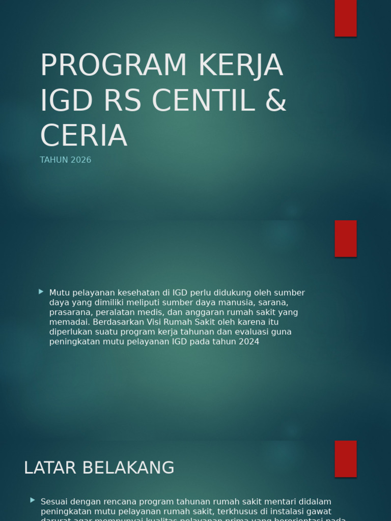Tugas Kel v Program Kerja Igd Rs Centil & Ceria | PDF