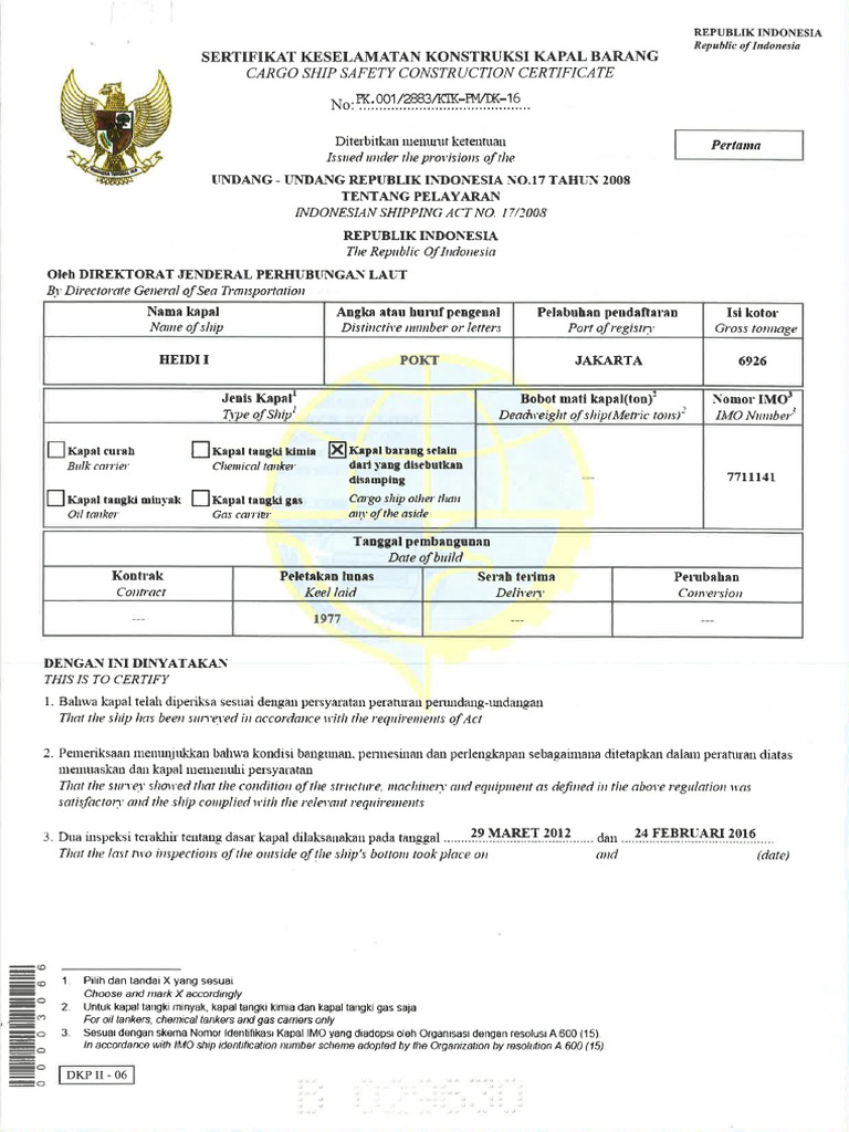 Certificate Safety 23 Peb 2017 | PDF