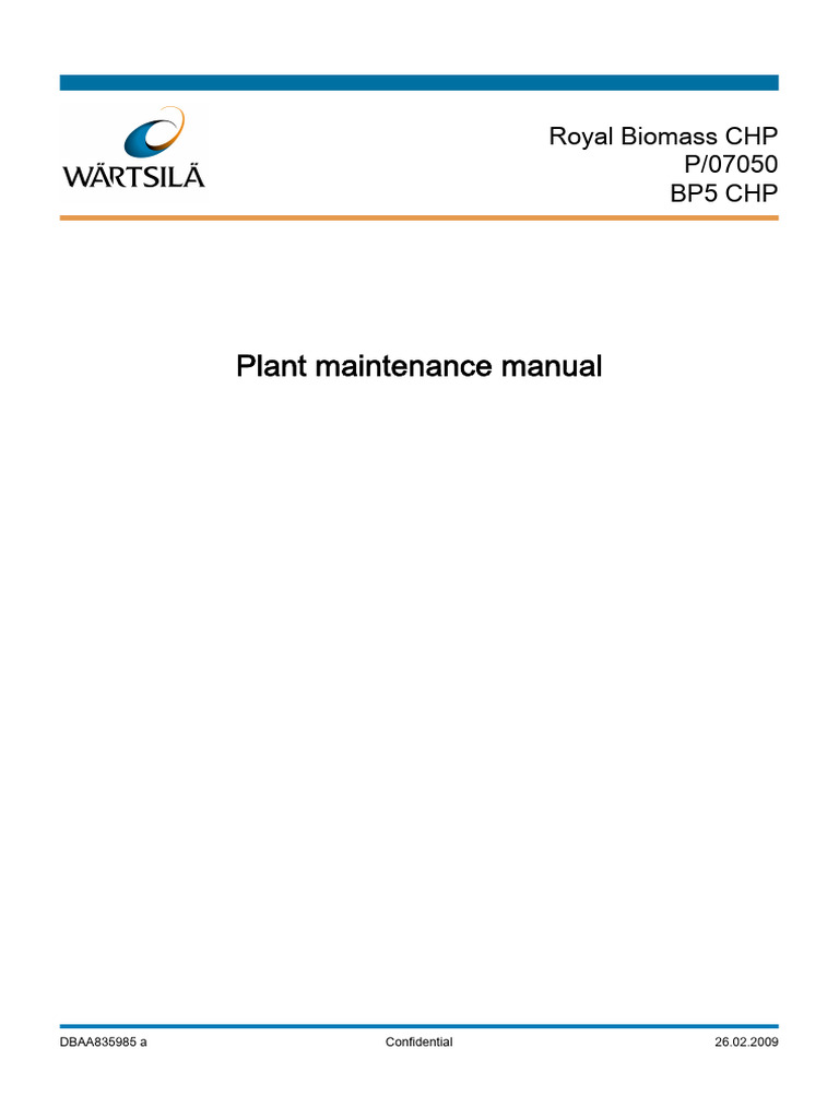 Plant Maintenance Manual - Royal Biomass.en | PDF | Boiler | Pump