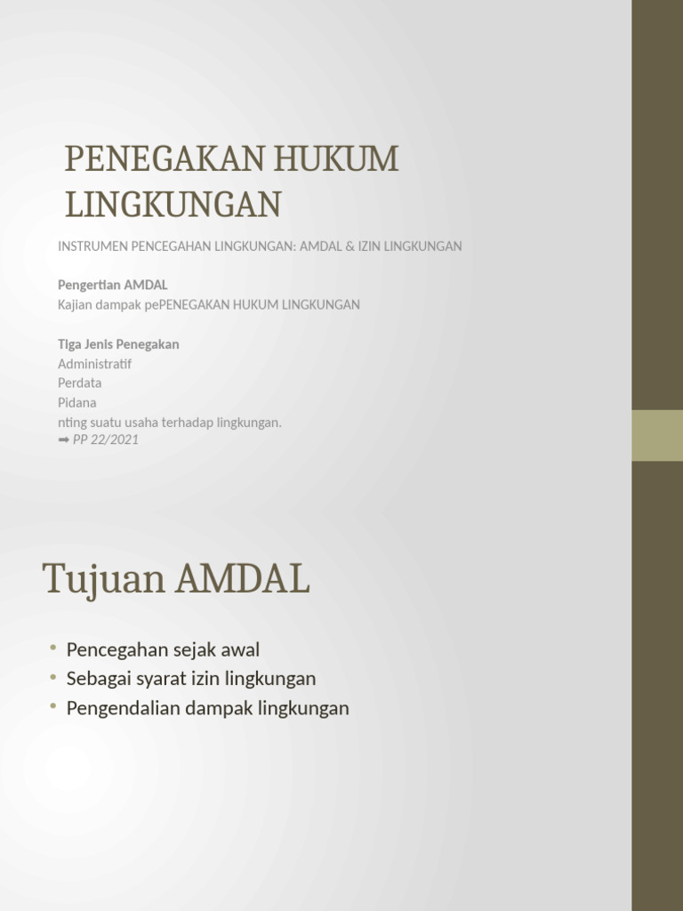 Pentingnya AMDAL dalam Hukum Lingkungan | PDF