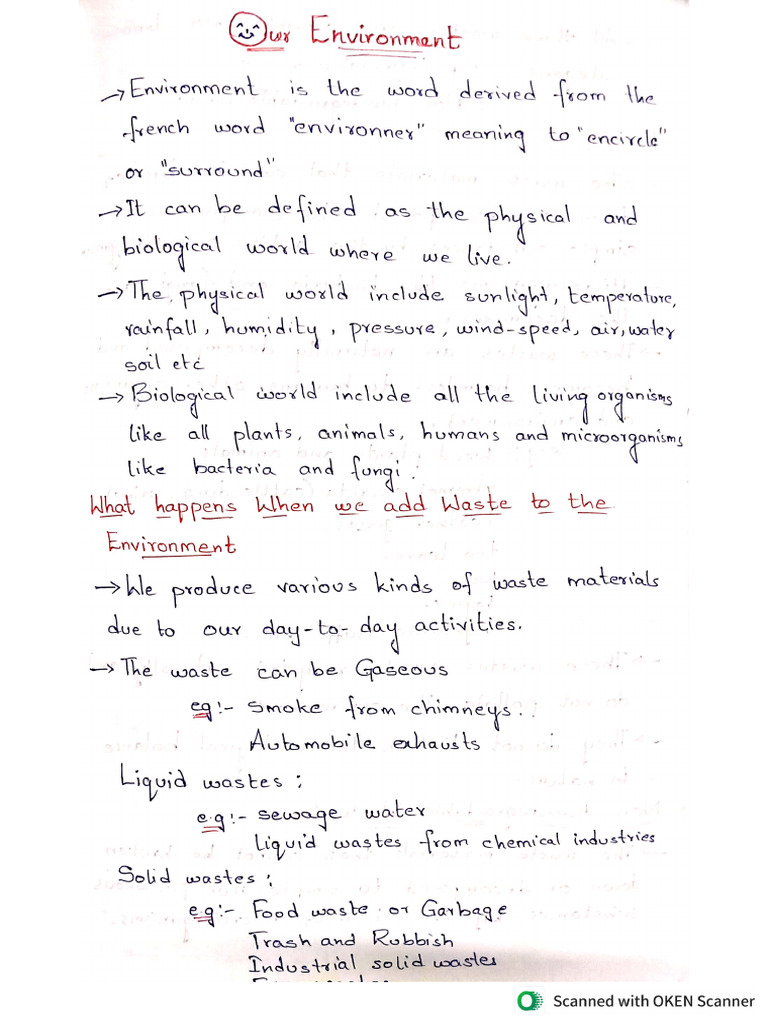 Our Environment Notes 2 | PDF