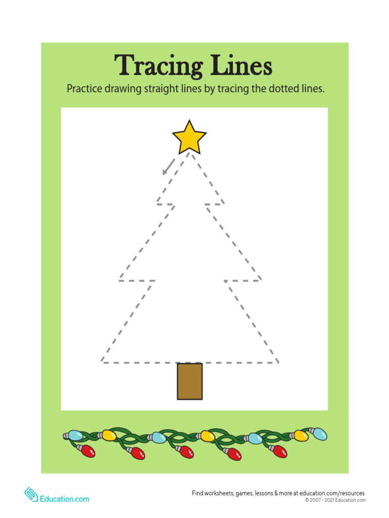 Worksheet Tracing Lines Christmas | PDF