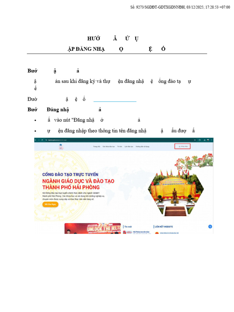 Huong Dan Dang Nhap Va Hoc Tren He Thong Lms - HP - Signed | PDF
