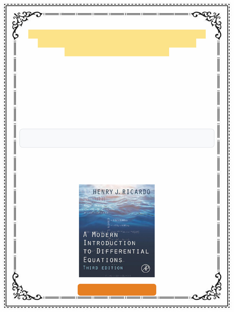 A Modern Introduction to Differential Equations 3rd Edition Henry J ...