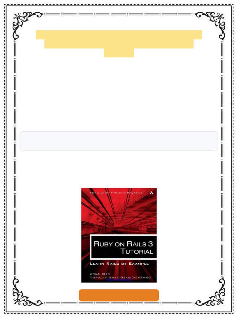Ruby On Rails 3 Tutorial 1st Edition Michael Hartl ebook instantly ...