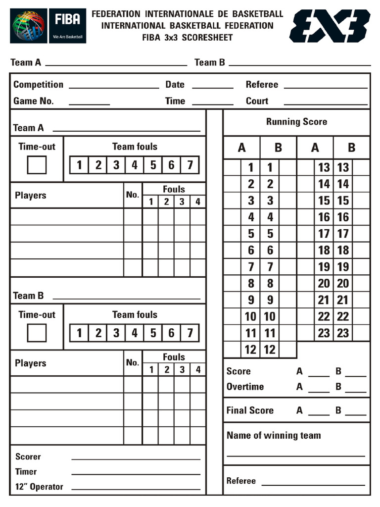 3 X 3 Scoresheet ENG | PDF