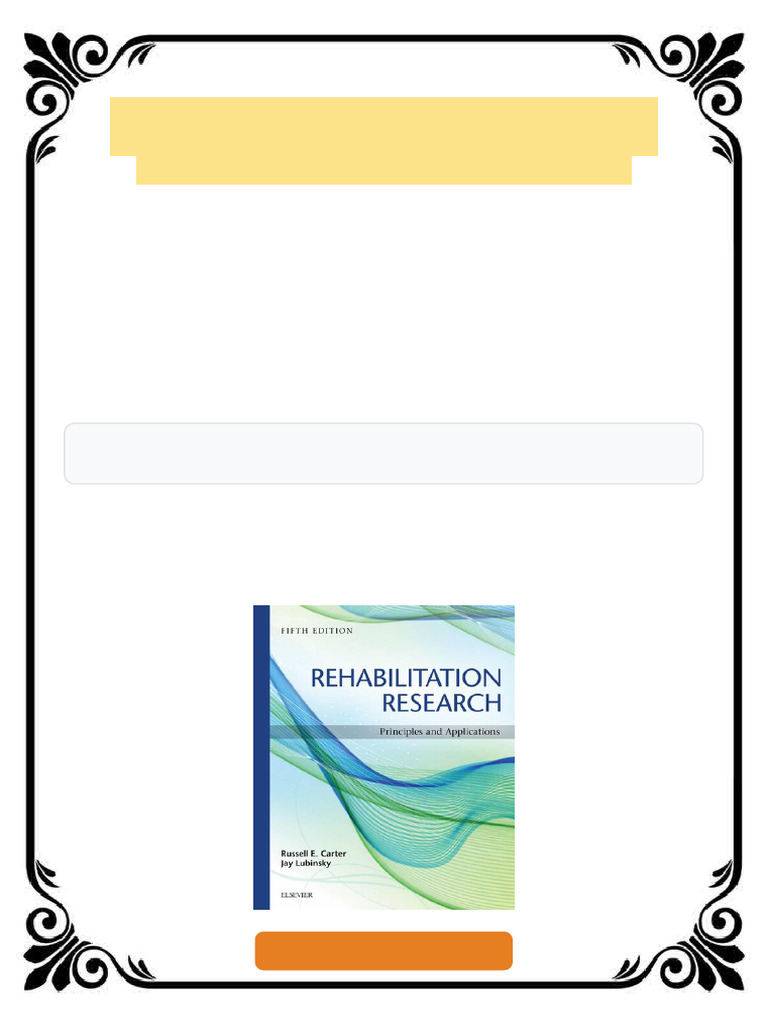 Rehabilitation Research Principles and Applications 5e 5° Edition ...
