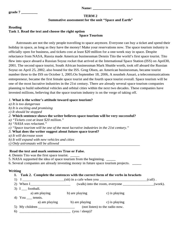 grade 7 SA2 term2 (1) | PDF | Spaceflight | Astronautics