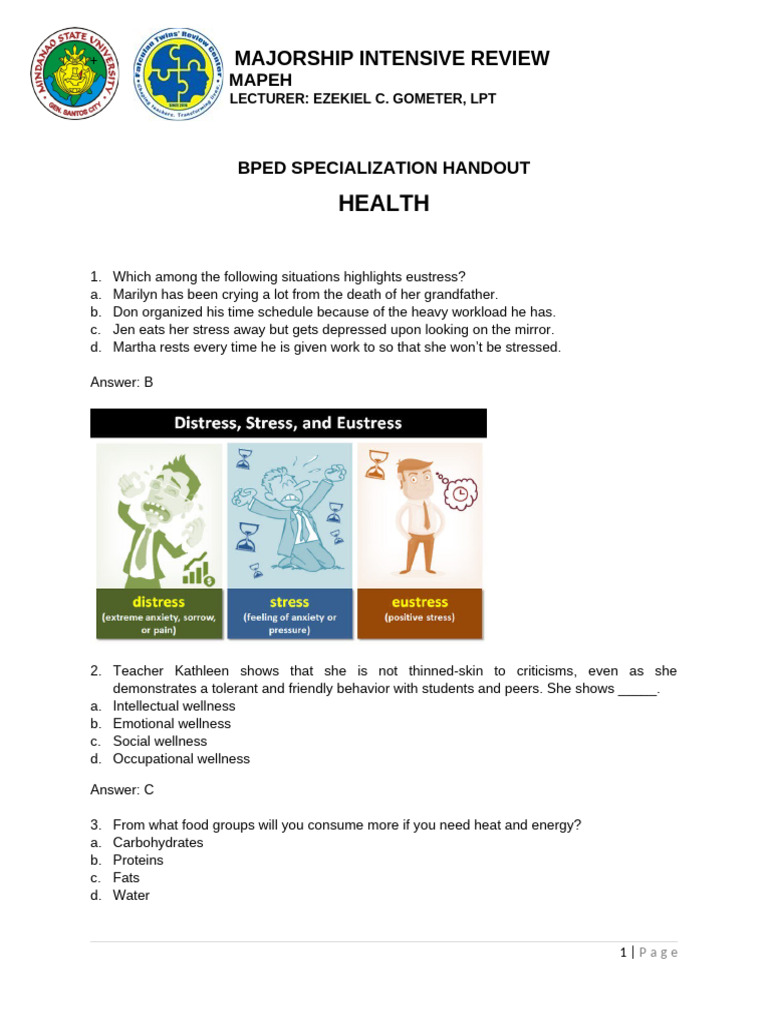 Msu Bped Health Lecture Handouts | PDF | Anatomical Terms Of Motion ...