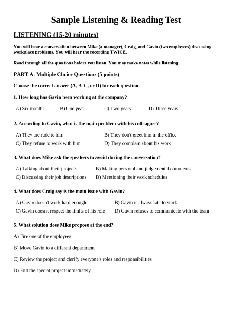 Listening & Reading Test on Trust Building | PDF | Social Psychology ...