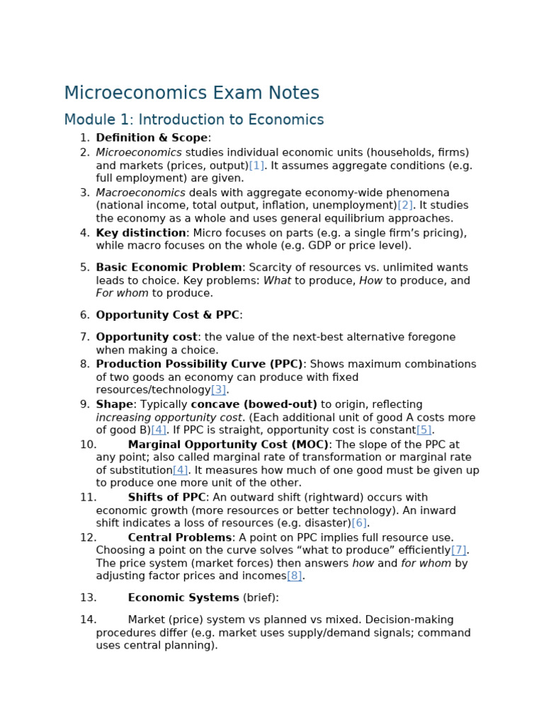 Microeconomics Exam Study Guide | PDF | Demand | Profit (Economics)