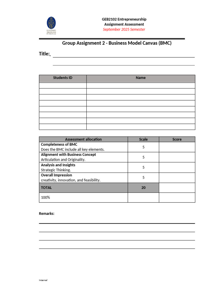 Assessment Sheet 2 - Title Page and Assessment Criteria-SEP2025 | PDF