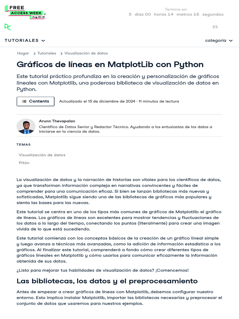 Gráficos de Líneas en Matplotlib con Python | PDF | Matemáticas Aplicadas | Informática