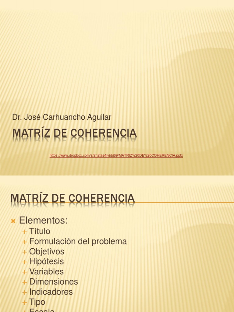 Matriz de Coherencia | PDF | Dimensión | Hipótesis