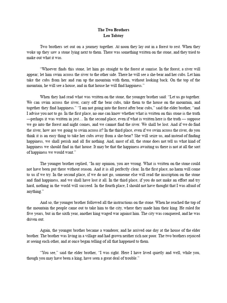 The Two Brothers by Tolstoy | PDF