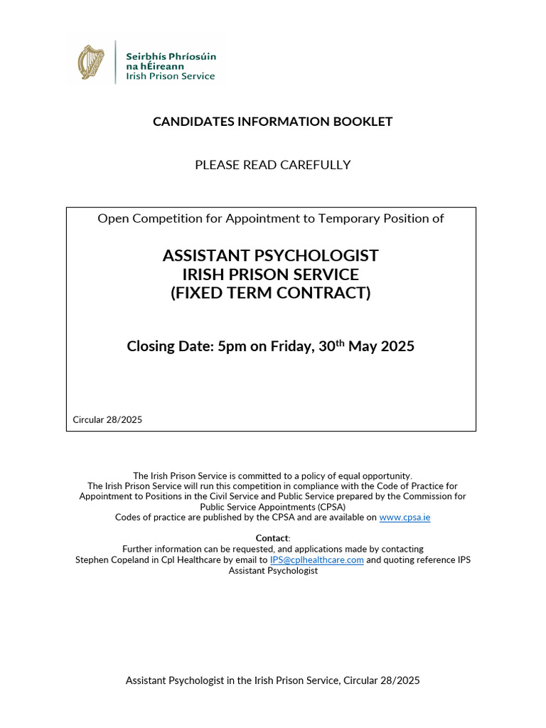 Assistant Psychologist Circular 28.2025 | PDF | Mental Disorder | Pension