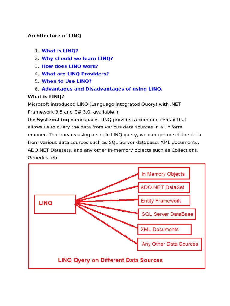 Understanding LINQ Architecture and Usage | PDF