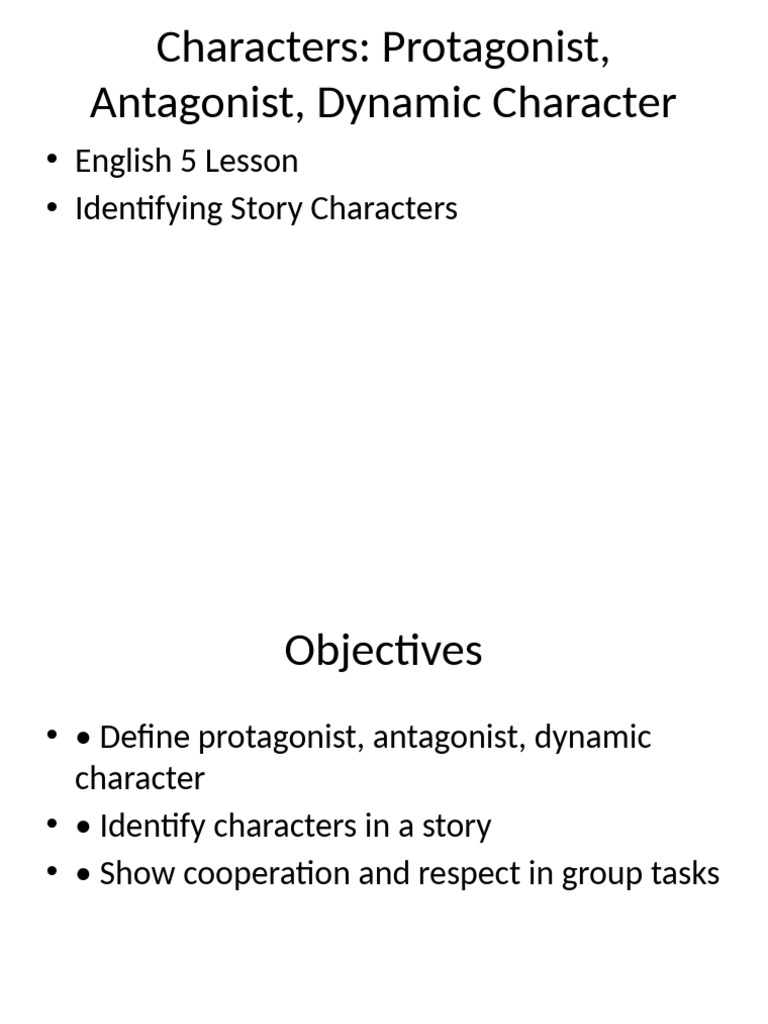 Characters Lesson Presentation | PDF