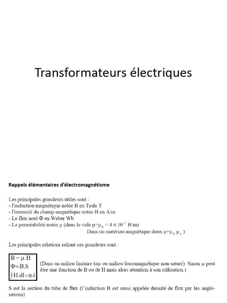 Comprendre les transformateurs électriques | PDF | Transformateur ...