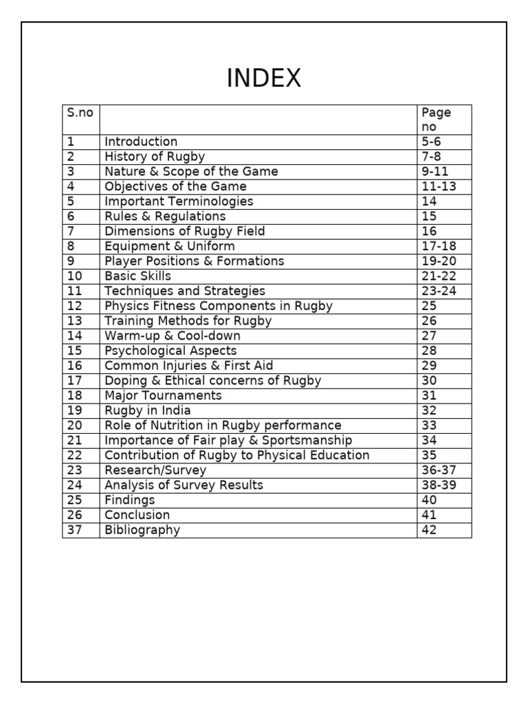 INDEX | PDF | Team Sports | Ball Games
