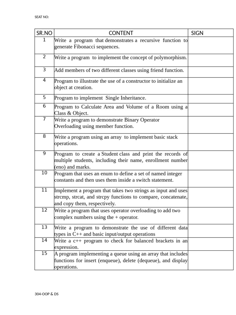 Oop Practical List Sem3 | PDF | Queue (Abstract Data Type) | Boolean ...