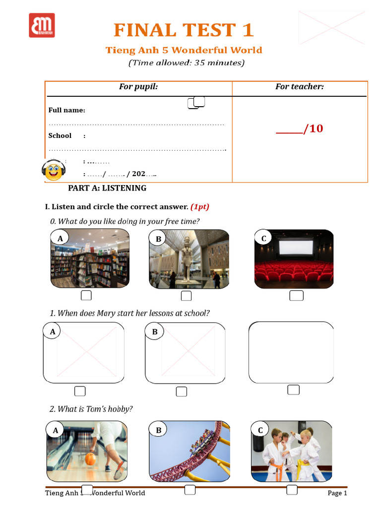 TA 5 - WW - Final Test 1 - 75_ TN (Advanced).Doc | PDF