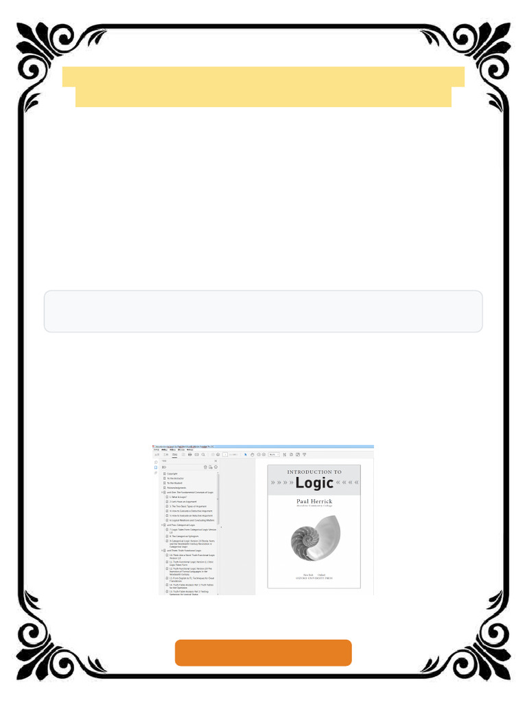 (Original PDF) Introduction to Logic by Paul Herrick eBook professional ...