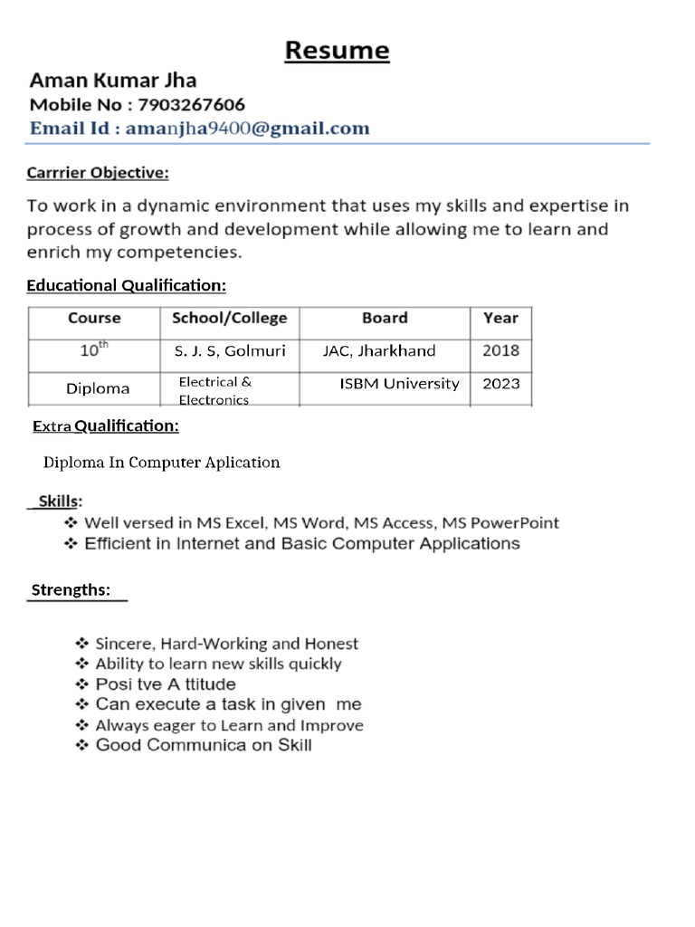 Aman Resume | PDF