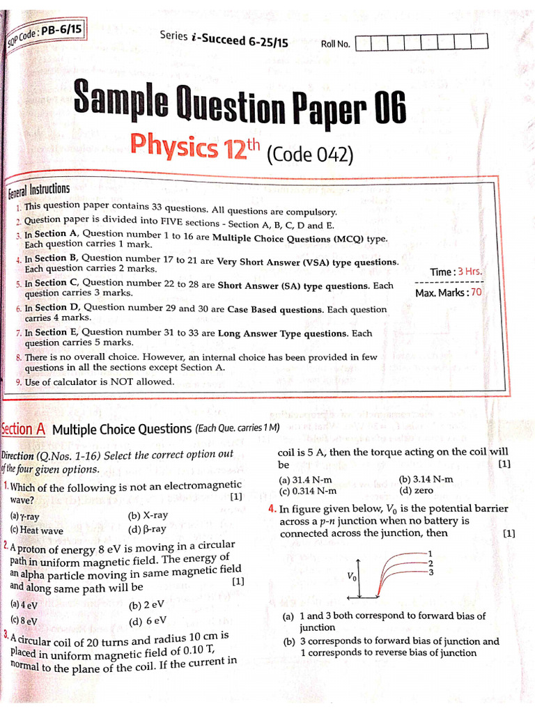 Sample Paper 6 | PDF
