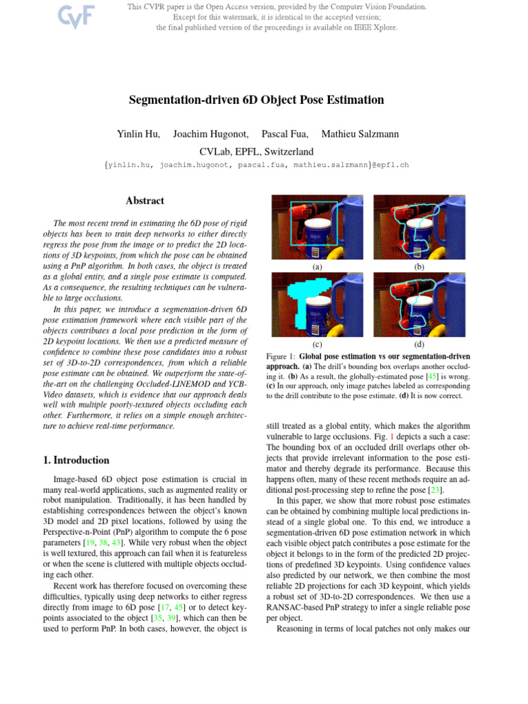 2019 - Segmentation-driven 6D Object Pose Estimation | PDF | Image ...