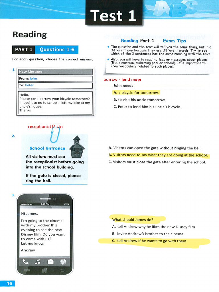 Simply KET - Test 1 | PDF