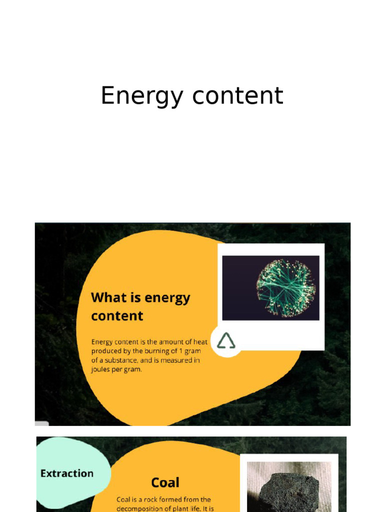 Energy Content | PDF