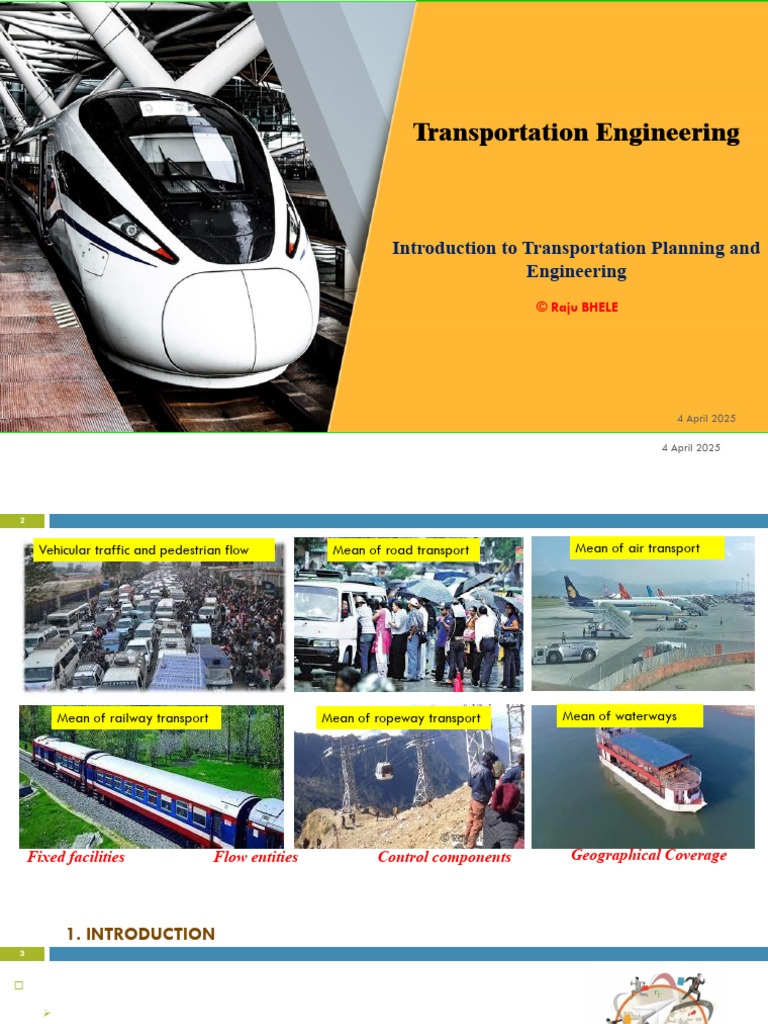 Transportation 1st Chapter | PDF | Transport | Road Surface