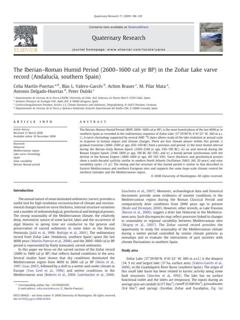 Iberian-Roman Humid Period Insights | PDF | Sedimentary Rock | Silt