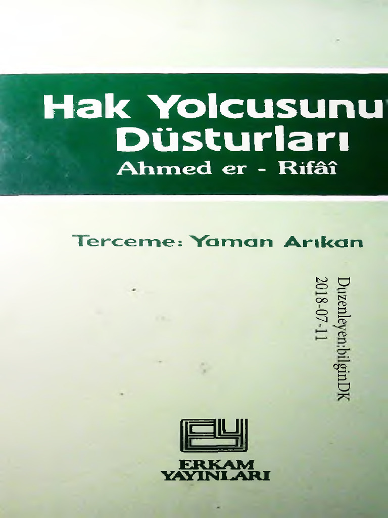 Ahmet Er Rufai - Hak Yolcusunun Dusturlari Rufaiyye | PDF
