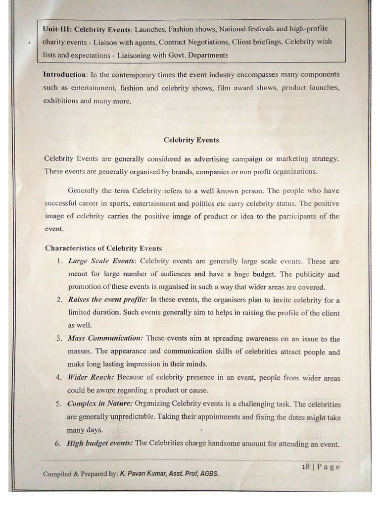 Event Management Unit 3 | PDF