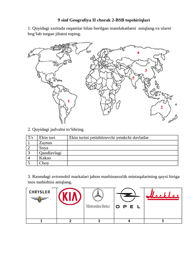 9-Sinf Geografiya 2-BSB Org Uz | PDF