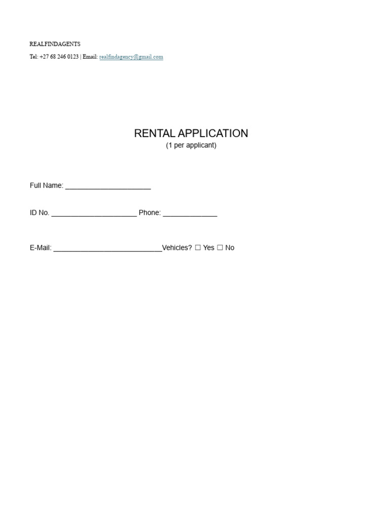 REAL FIND Application Form | PDF