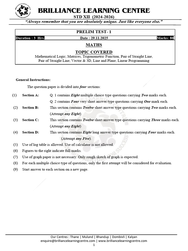 Maths Prelium-I - ROUND 1 | PDF | Cartesian Coordinate System ...