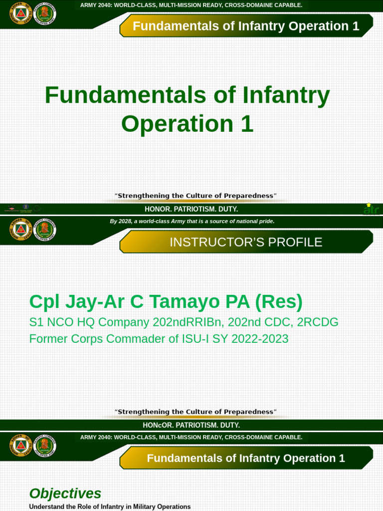 Infantry Operations Training Overview | PDF | Infantry | Warfare